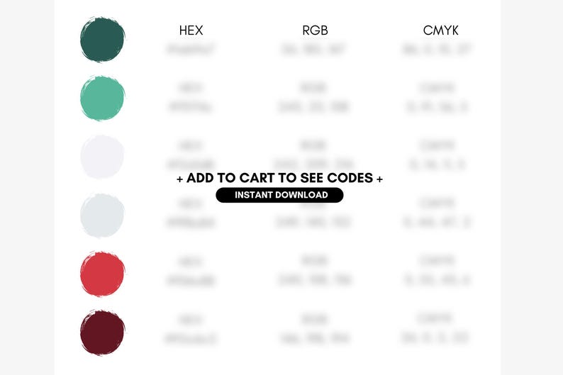 White Christmas Color Palette, Red, Green, Ice Blue, Small Business ...