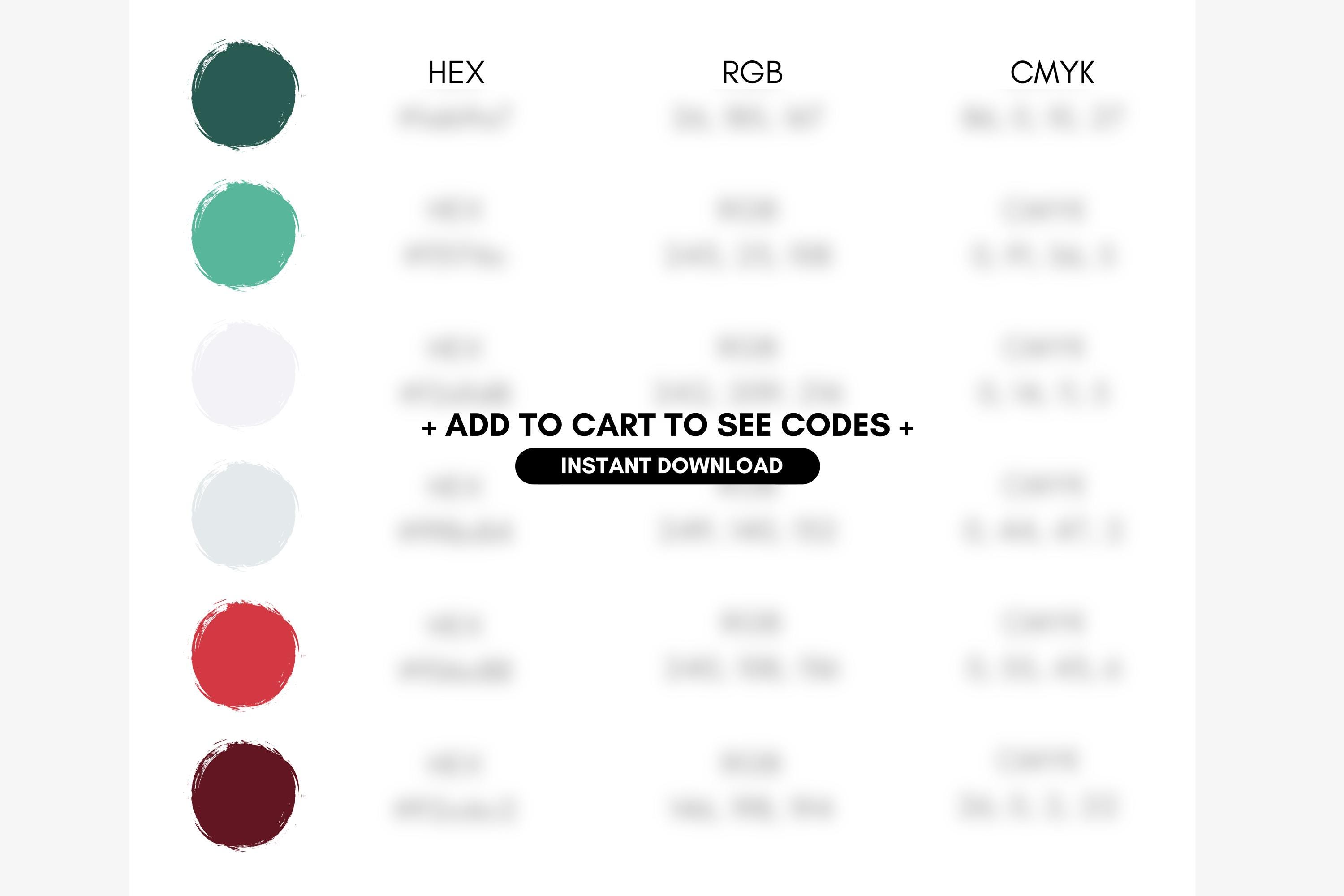 White Christmas Color Palette, Red, Green, Ice Blue, Small Business ...