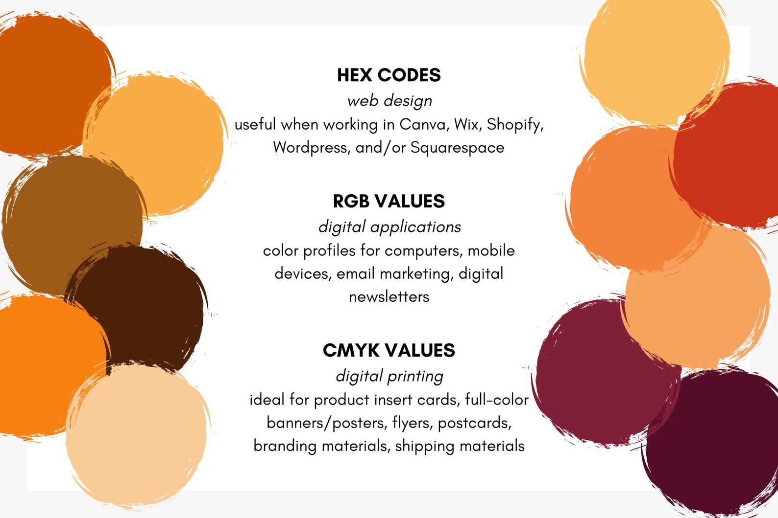 Bright Bold Autumn Color Palette Bundle, Digital Brand Colors for ...