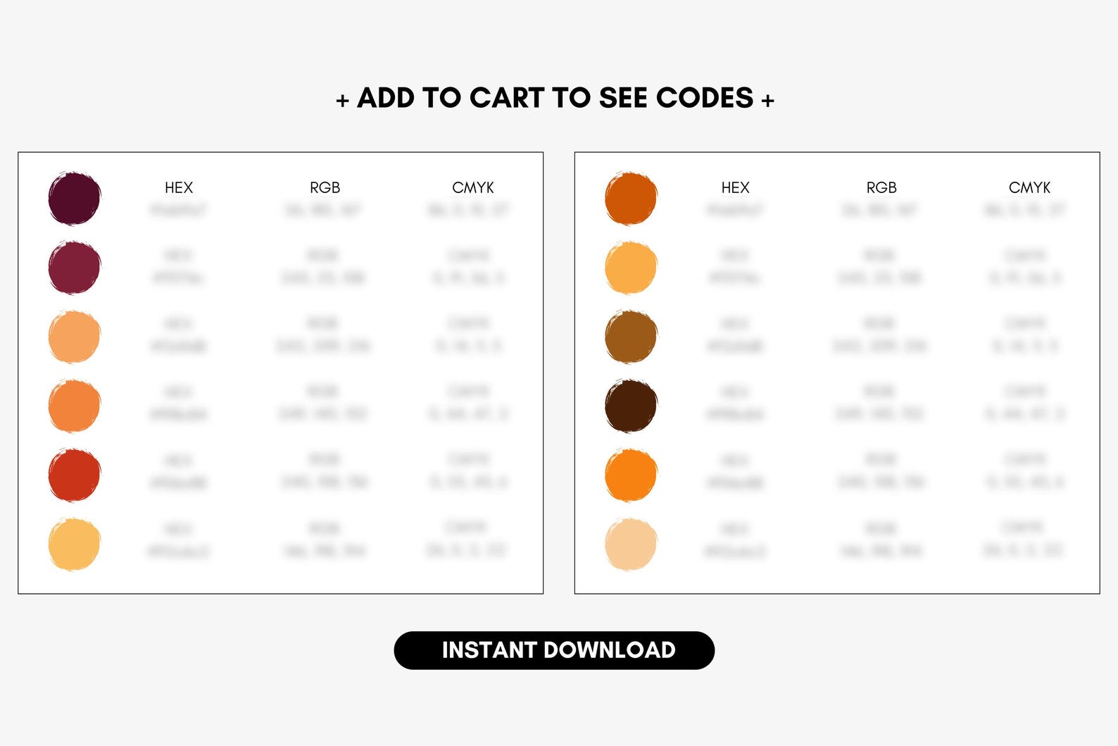 Bright Bold Autumn Color Palette Bundle, Digital Brand Colors for ...