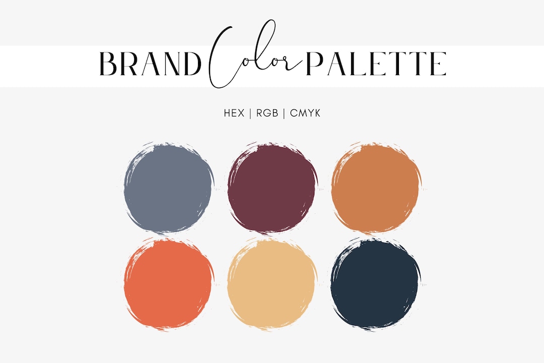 Dark Blue, Burgundy, Orange Color Palette, Designer Branding for Small ...