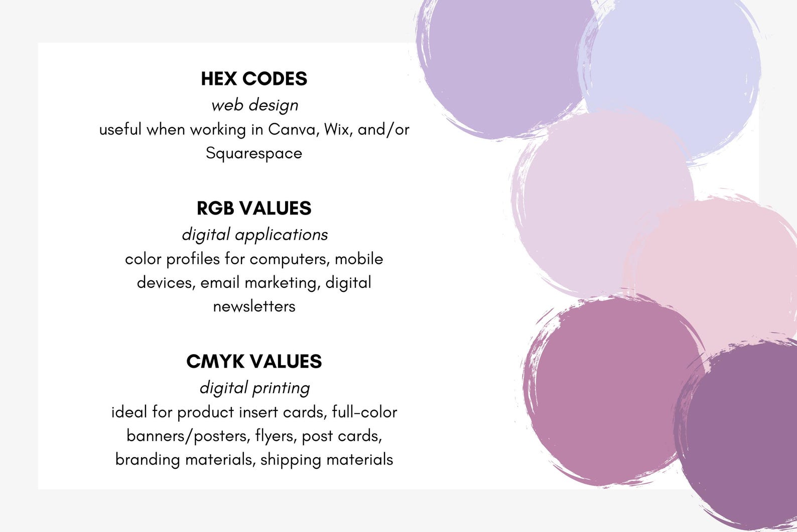 Lilac Color Palette for Branding, Soft Spring Brand Colors, Pale ...