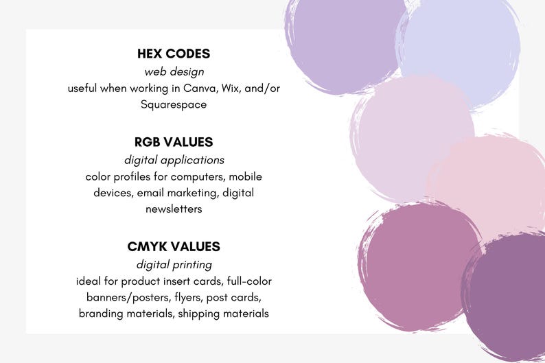 Lilac Color Palette for Branding, Soft Spring Brand Colors, Pale ...