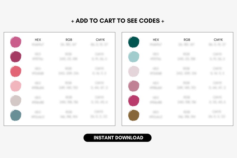 Romantic Floral Color Palette Bundle, Pink, Teal, Blush, Mint, Emerald ...