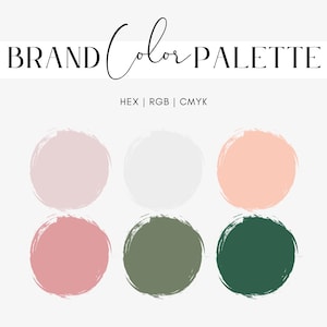 Vintage Green Pink Peach Color Palette for Branding, Aesthetic Brand ...