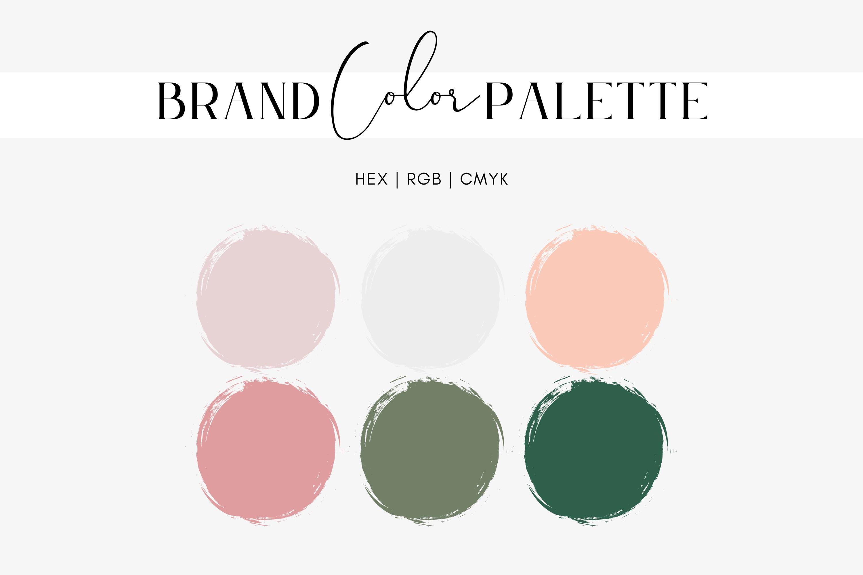 Vintage Green Pink Peach Color Palette for Branding, Aesthetic Brand ...