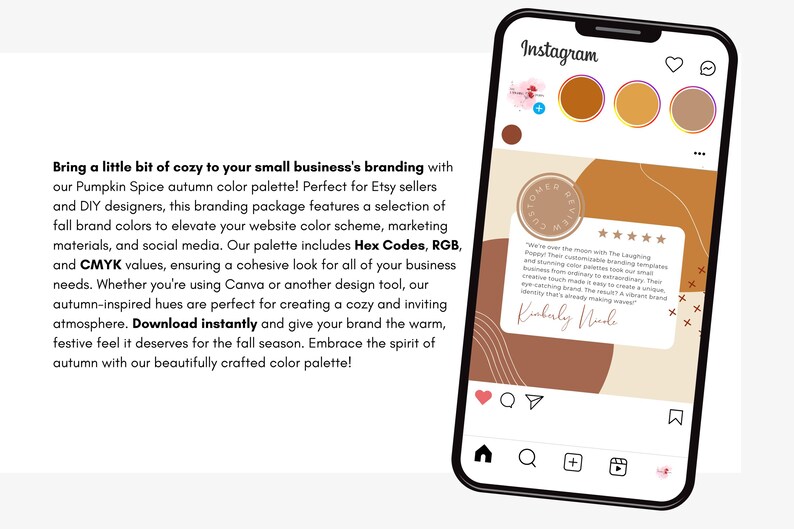 Pumpkin Spice Autumn Color Palette for DIY Branding Design, Fall Brand ...