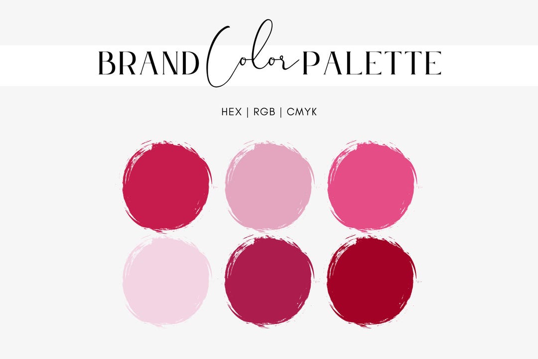Bright Rich Pink Shades, Color Palette, Soft Pale Pink Brand Colors ...