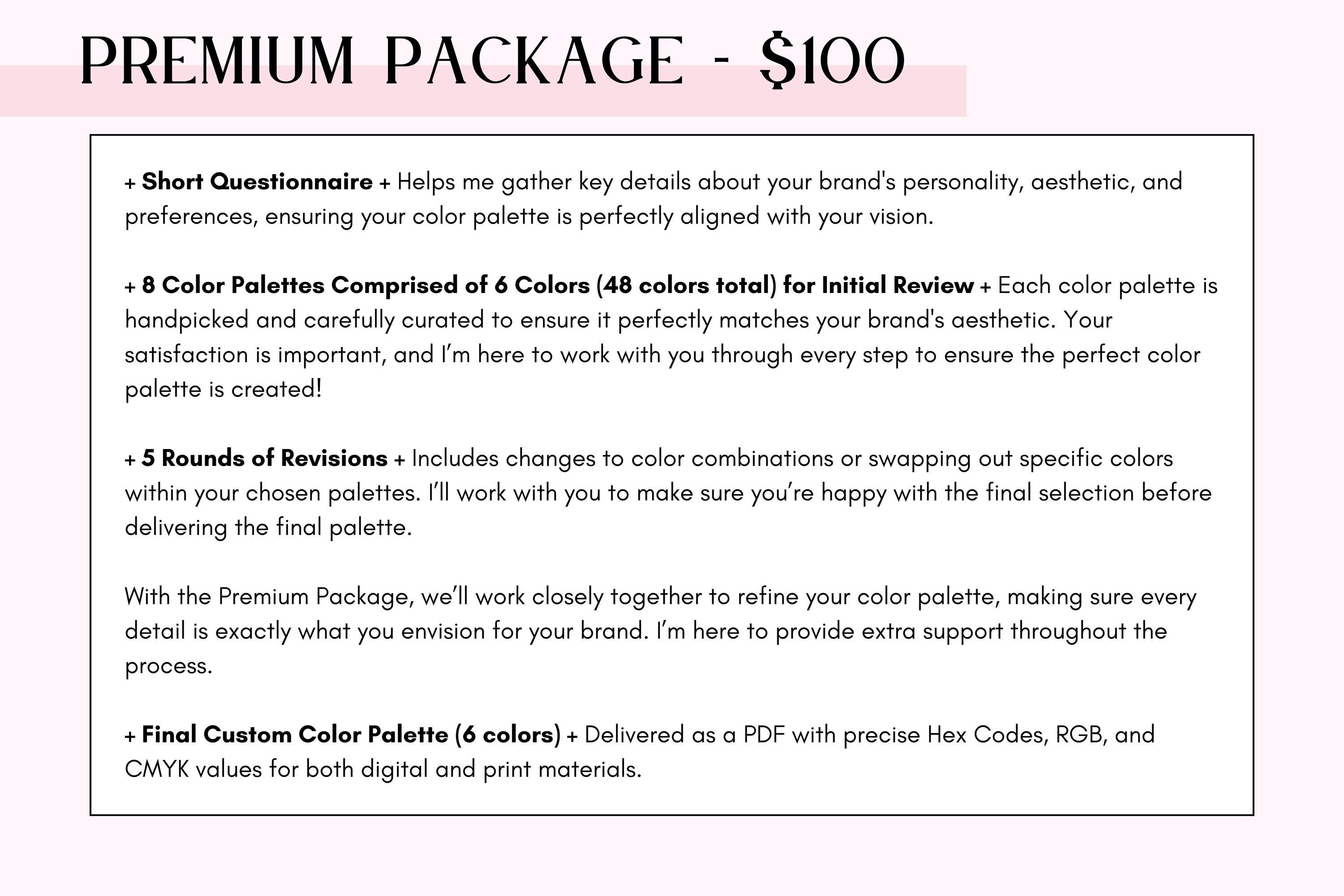 Custom Color Palette, Premium Package, Branding for Small Businesses ...
