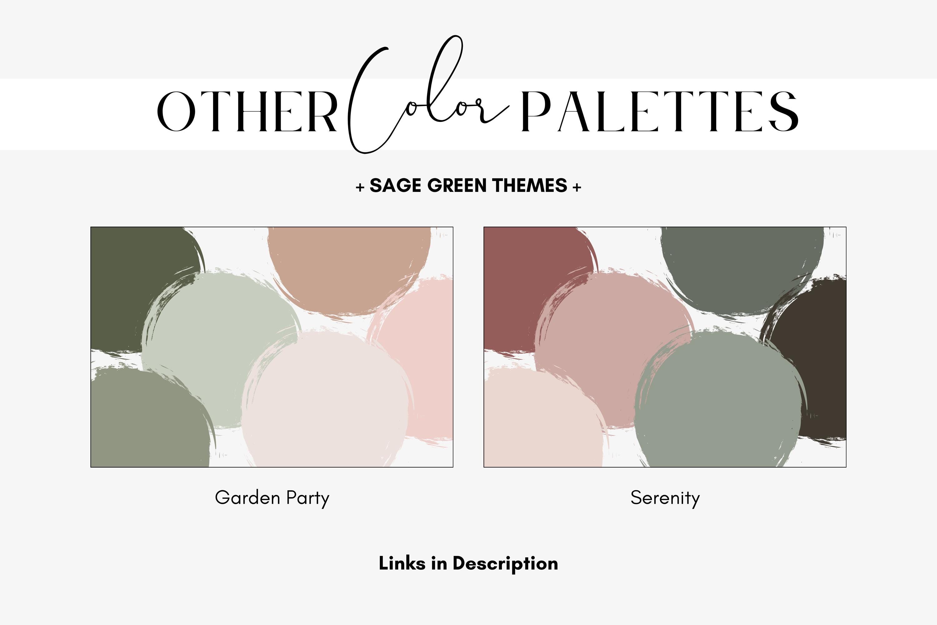 Blush Pink, Sage Green Color Palette, Natural Soft Theme, Color Scheme ...