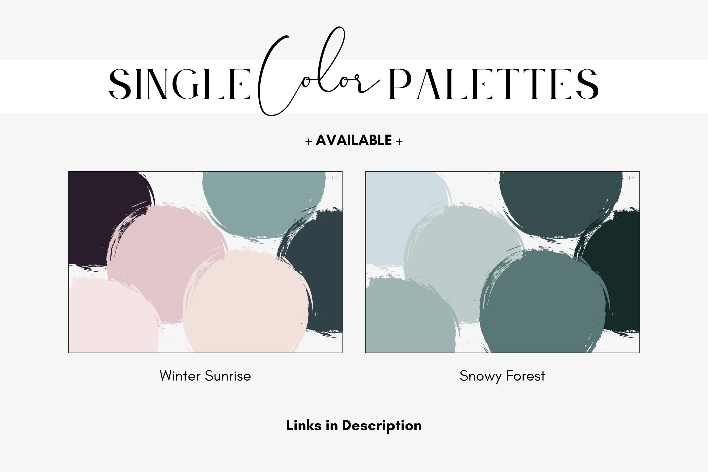 Winter Theme Color Palette Bundle for Branding, Blush Pink, Dark Purple, Sage Green, Soft Peach ...