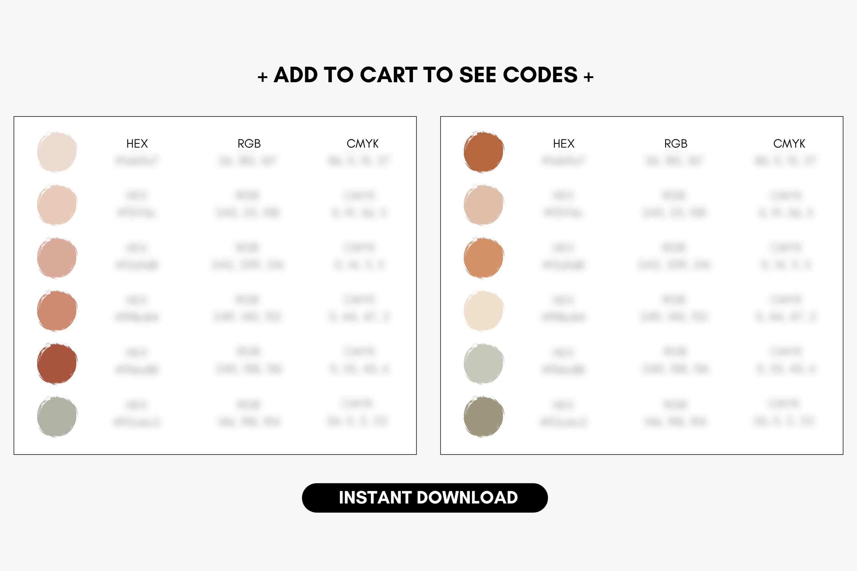 Soft Earth Tone Color Palette Bundle, Peach, Dusty Pink, Terracotta ...