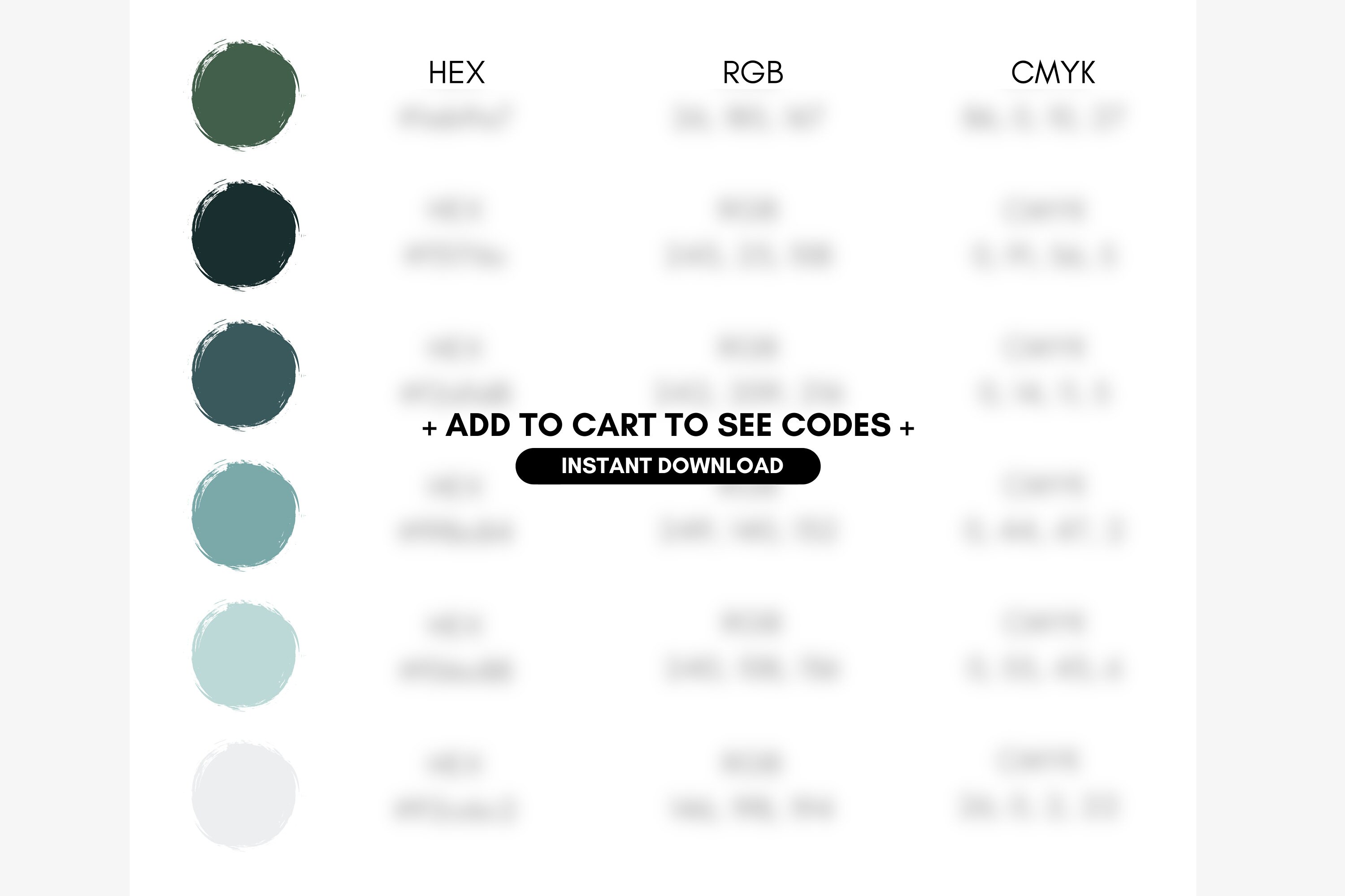 Blue Green Color Palette, Moody Branding for Website and Social Media ...
