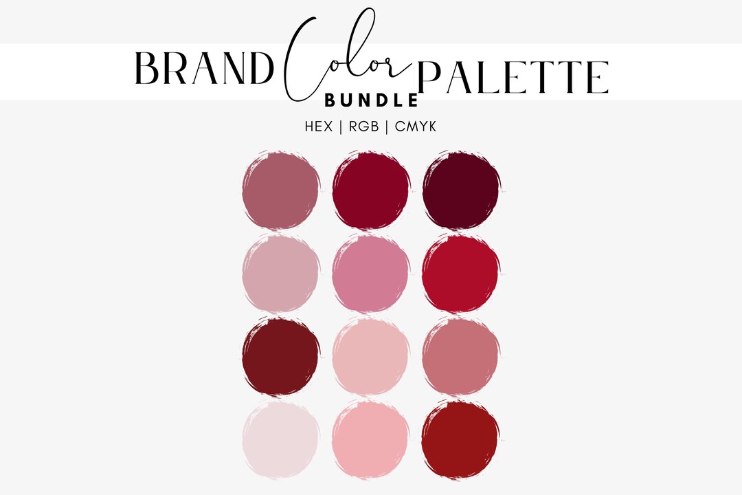 Romance Color Palette Bundle, Small Business Branding, Rich Red Shades ...