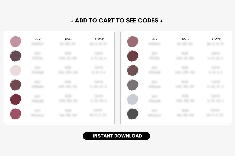 Moody Romantic Color Bundle, Dusty Rose, Blush, Charcoal, Brown, Pink ...