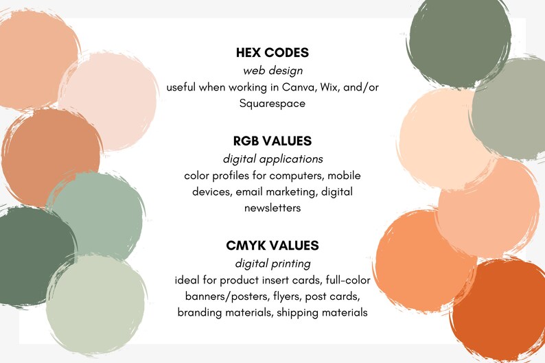 Warm Earth Tones Color Palette Bundle, Small Business Branding, Burnt ...