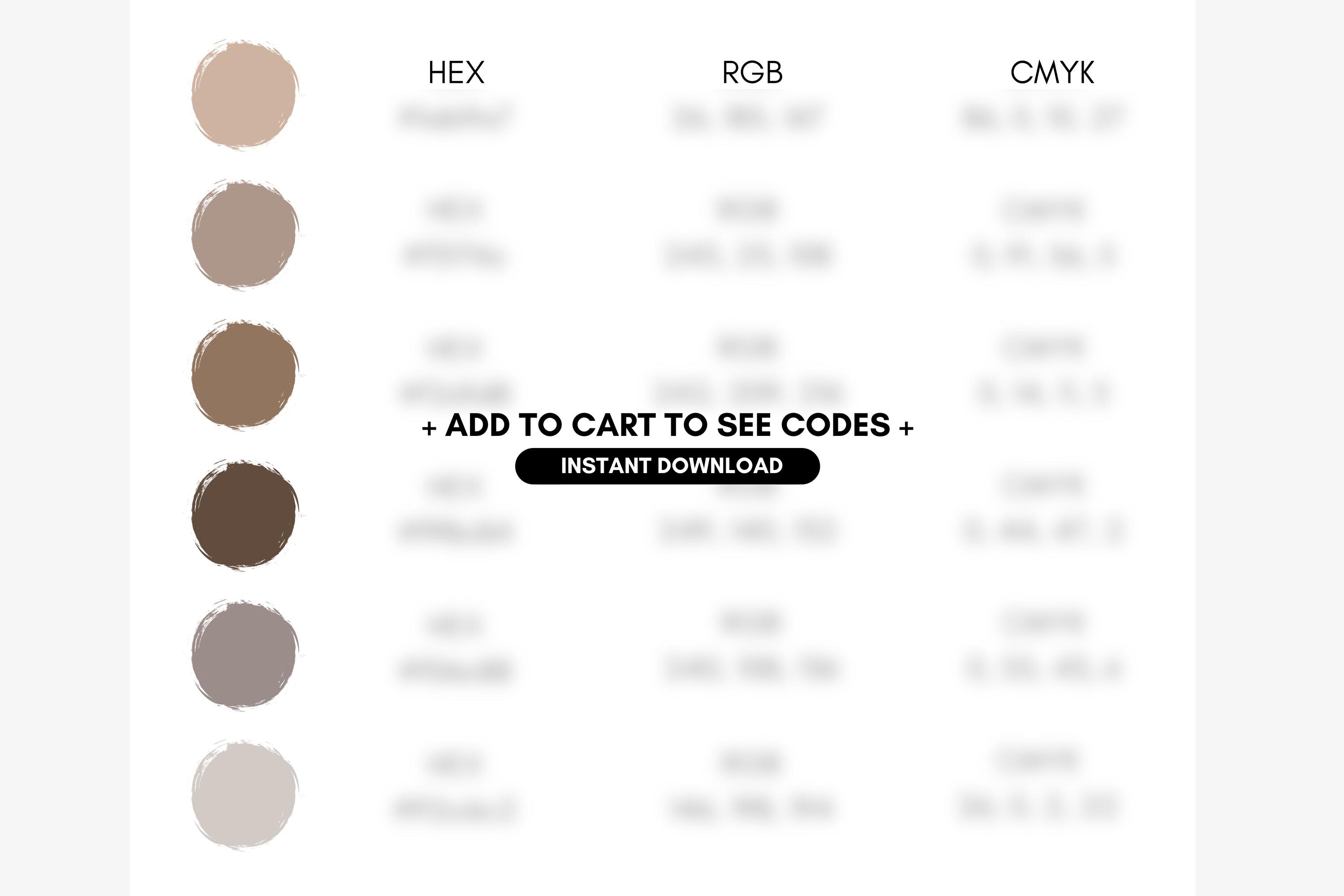 Mocha Color Palette, Boho Brand Colors, Earth Tones for Website and ...