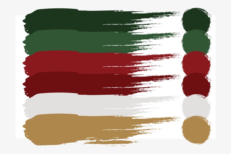 Classic Christmas Color Palette, Red, Green, Silver, Gold, Branding ...