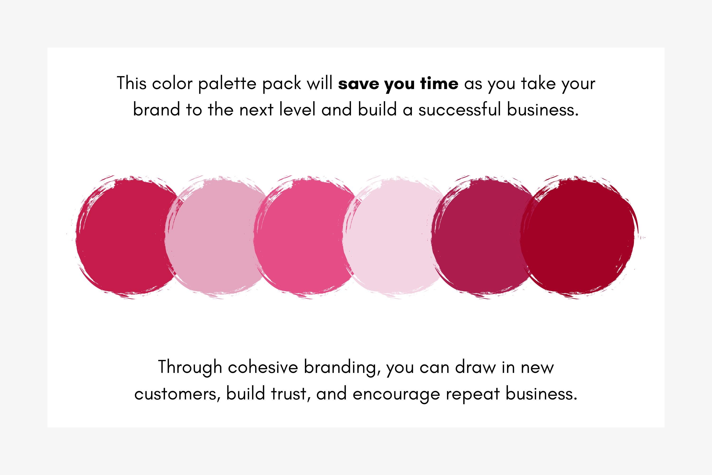 Bright Rich Pink Shades, Color Palette, Soft Pale Pink Brand Colors ...