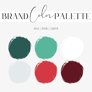 White Christmas Color Palette, Red, Green, Ice Blue, Small Business ...