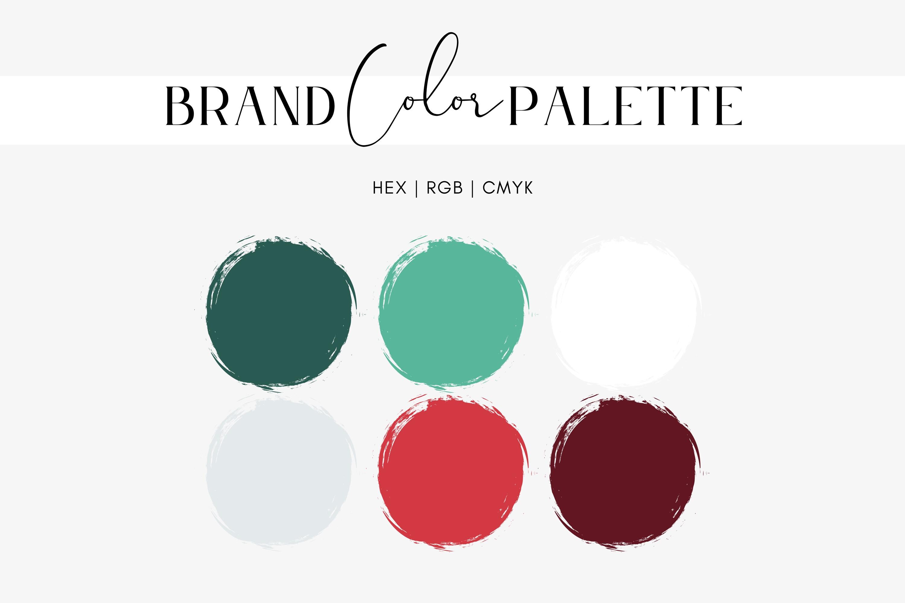 White Christmas Color Palette, Red, Green, Ice Blue, Small Business ...