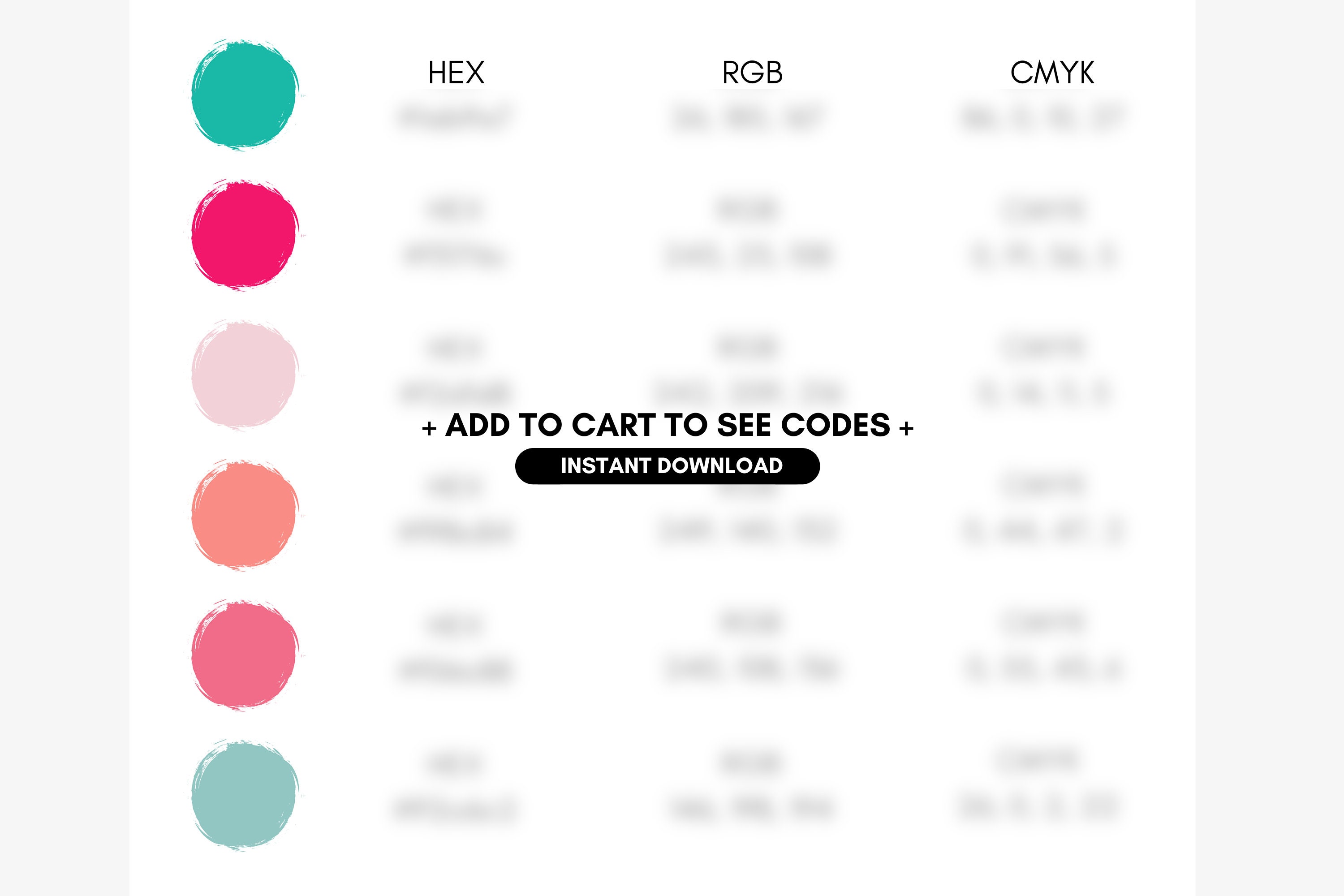 Pink Teal Color Palette for Branding Design, Bright Color Scheme for ...