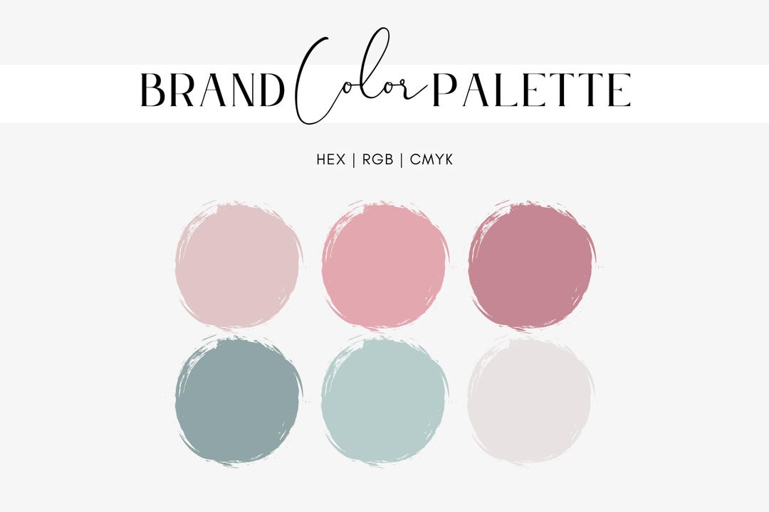 Pink Martini Color Palette for Branding, Dusty Rose, Mauve, Teal, Blush ...