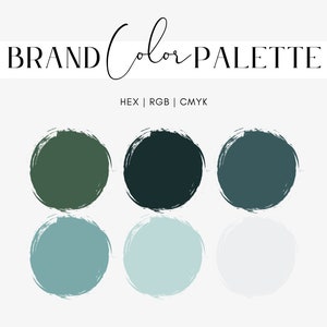 Blue Green Color Palette, Moody Branding for Website and Social Media ...