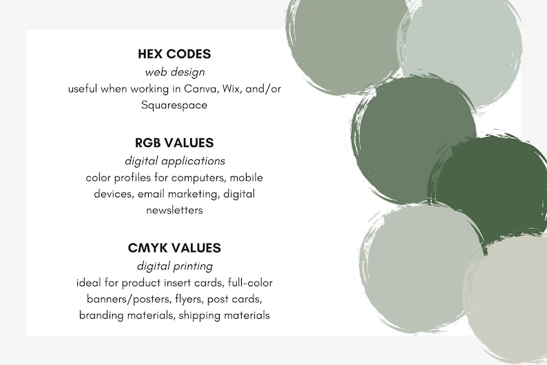 Soft and Dark Green Color Palette for Branding, Pastel Hex Codes, RGB ...