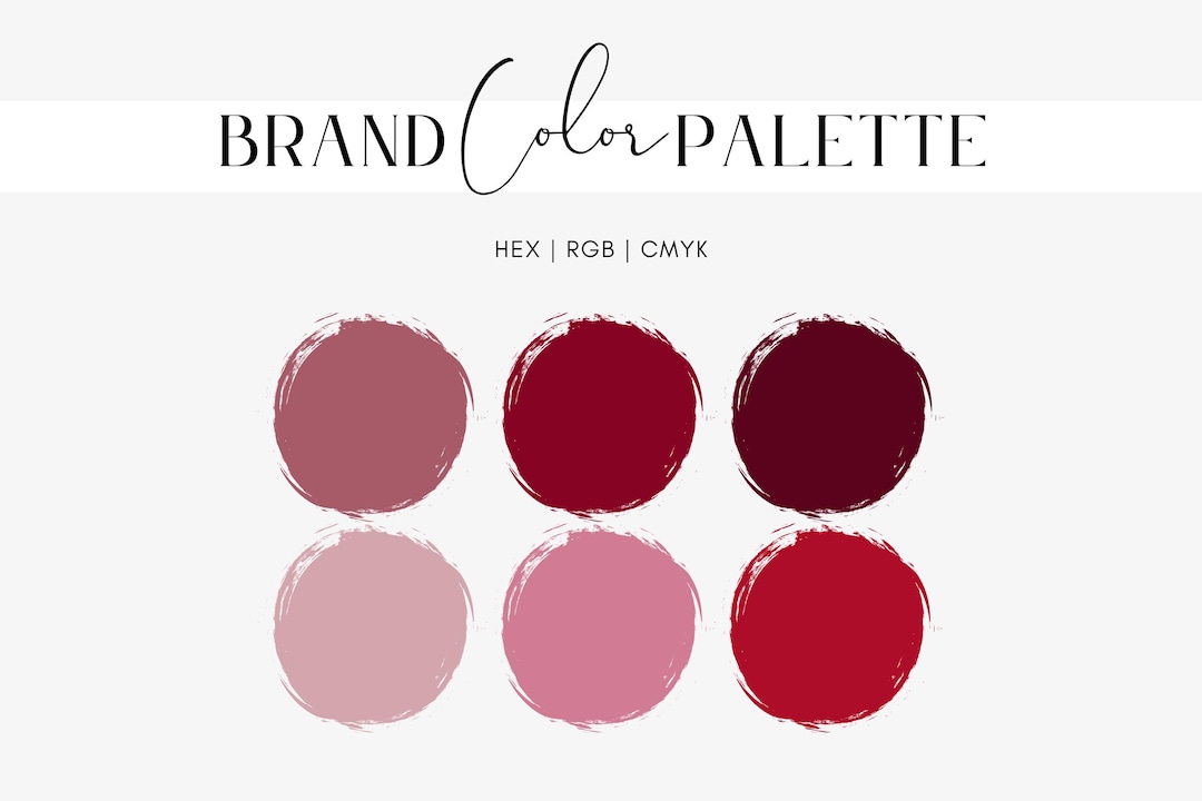 Rich Red Shades, Soft Ash Pink Color Palette, Love, Brand Colors ...
