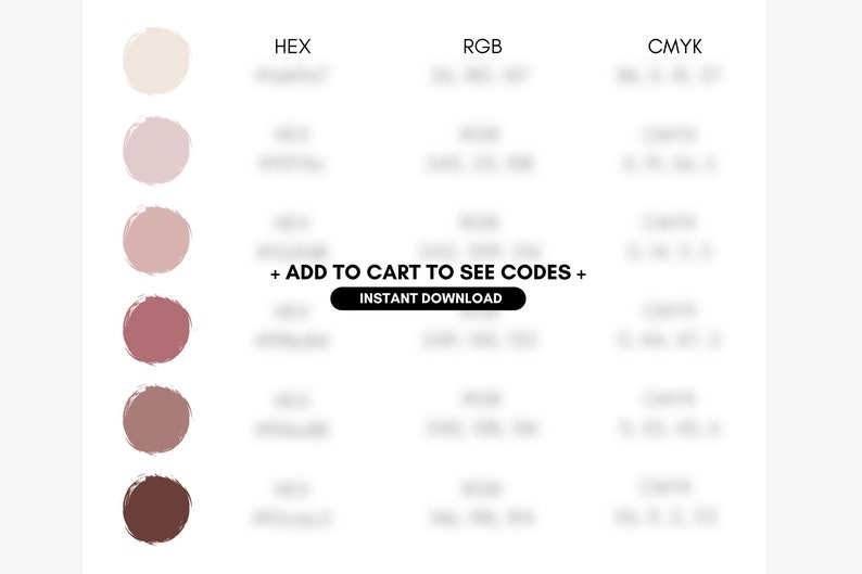 Dusty Rose Color Palette, Soft Pink Brand Colors for Website and Social ...