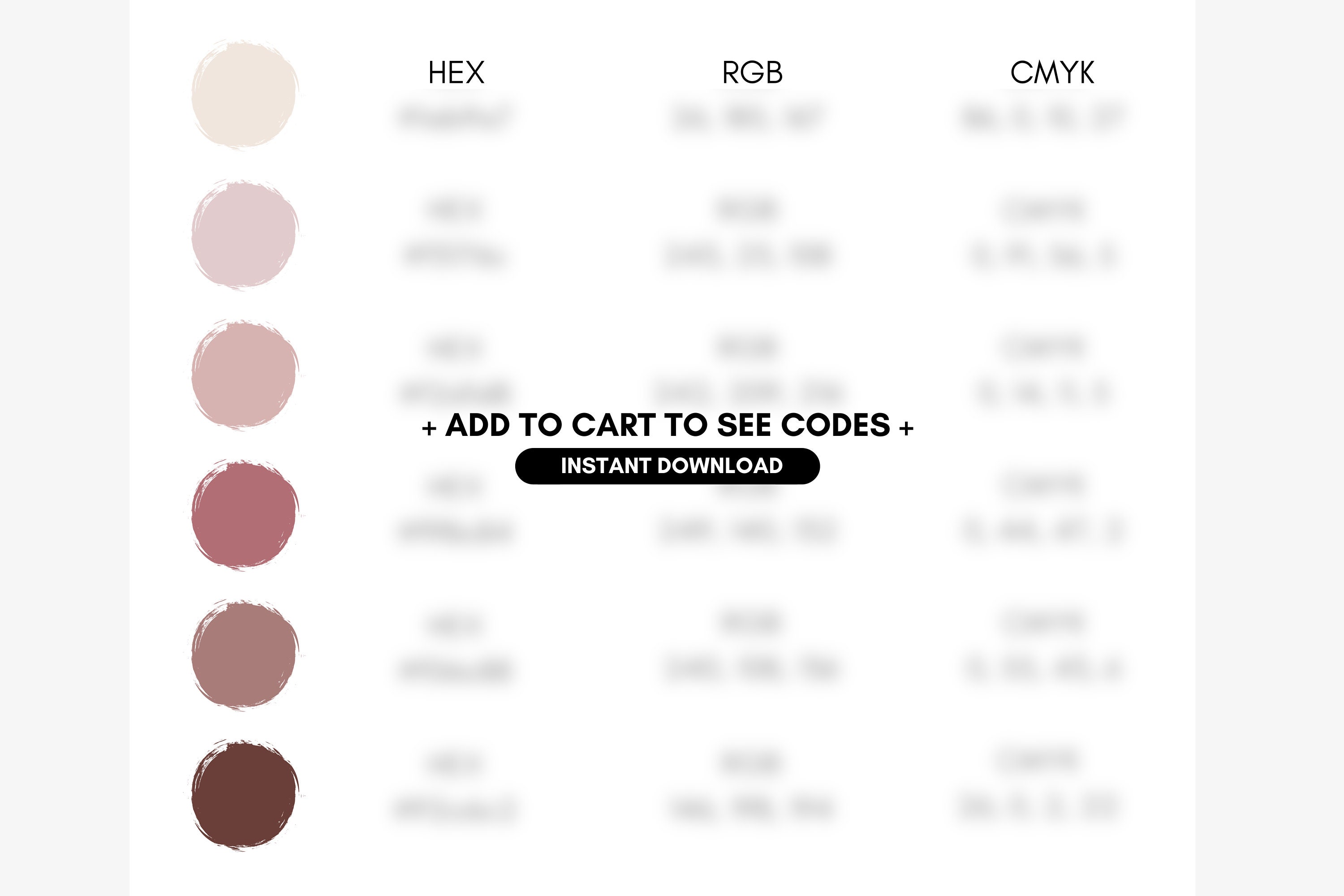 Dusty Rose Color Palette, Soft Pink Brand Colors for Website and Social ...