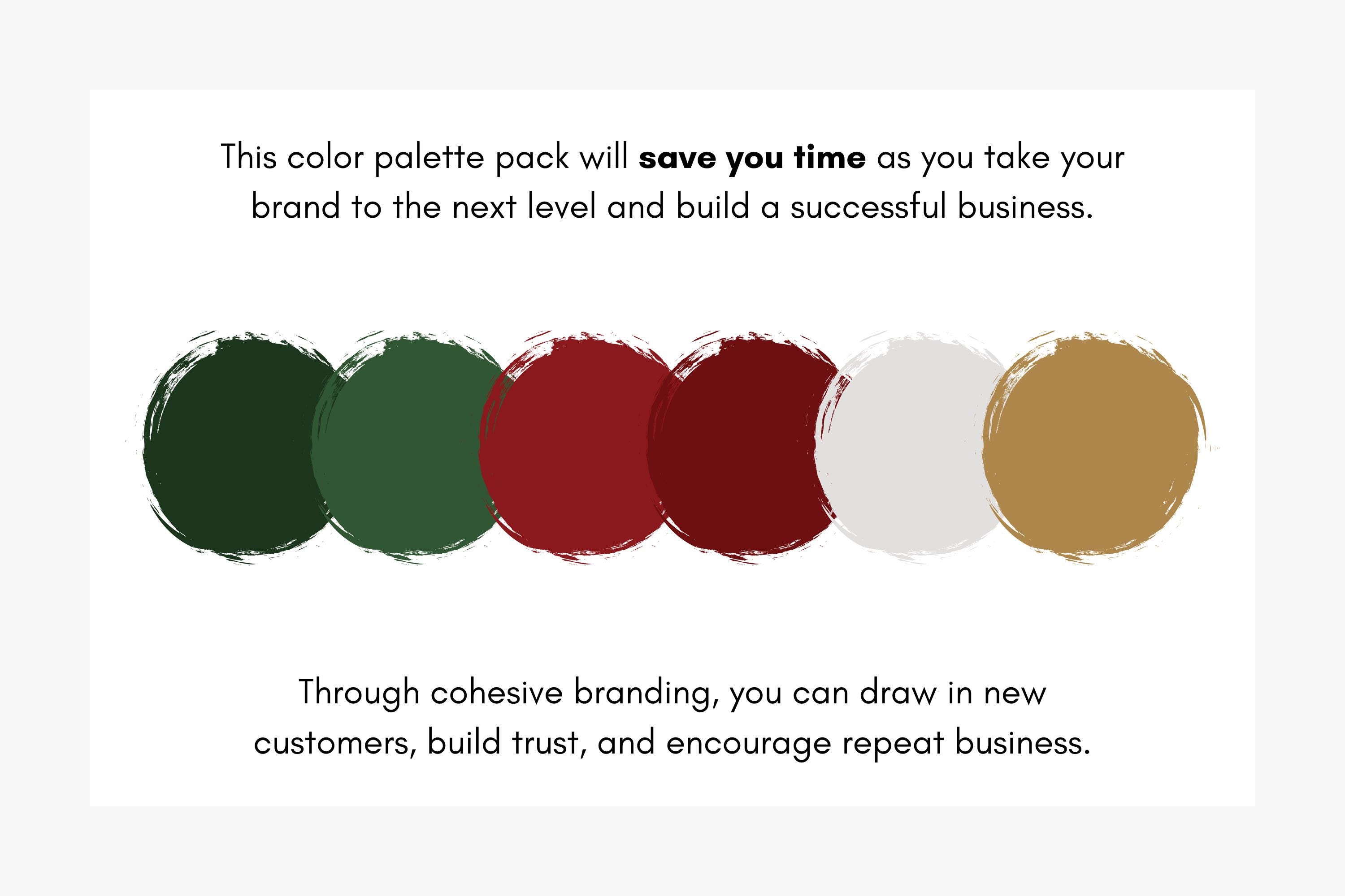 Classic Christmas Color Palette, Red, Green, Silver, Gold, Branding ...