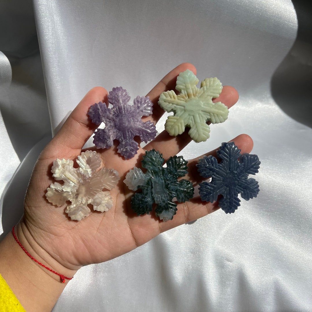 Snowflake Crystal, Snow Quartz Carve, Christmas Home Decors, Cute ...