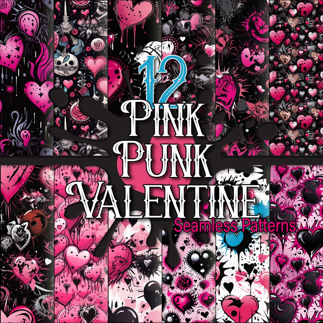 Pink Punk Valentine's Day Seamless Pattern Includes PAT File Scrapbook ...