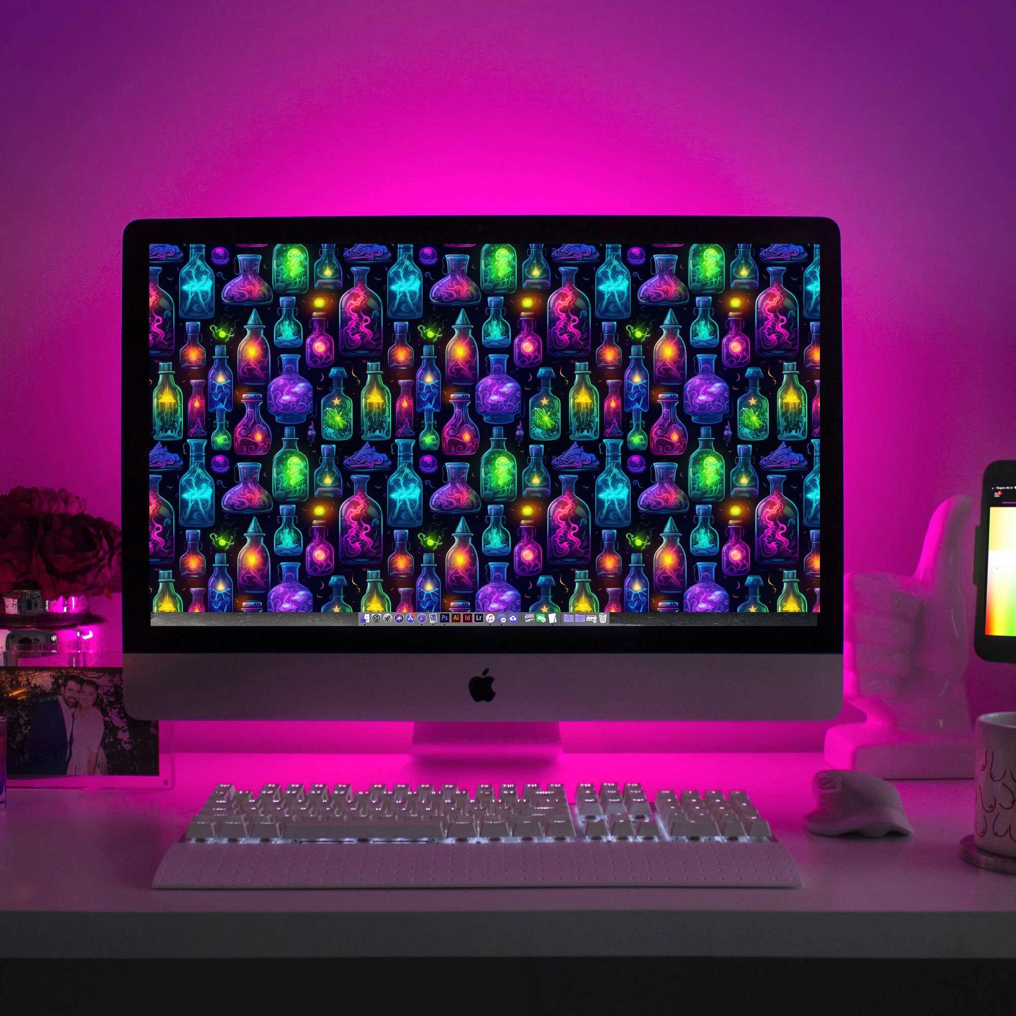 16 Neon Magical Potions Seamless Pattern Includes PAT File Scrapbook ...