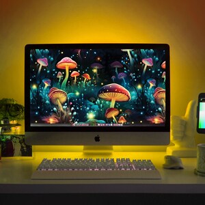 Neon Fantasy Magic Mushrooms Seamless Pattern Includes PAT File ...