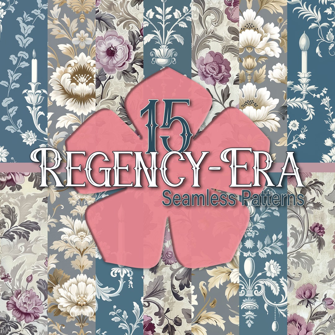 15 Elegance and Romance Regency-era Seamless Pattern Includes PAT File ...