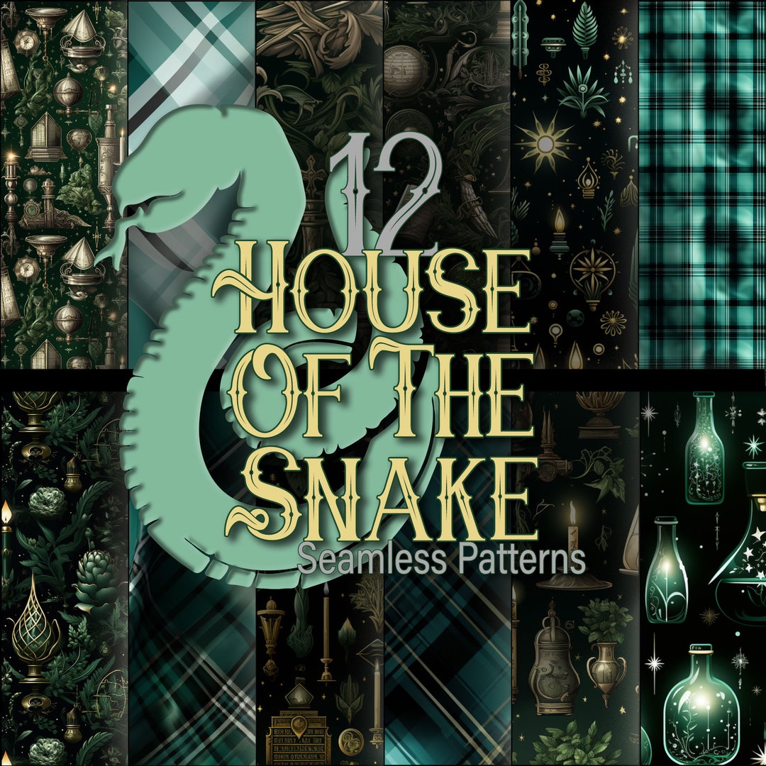 House of the Snake Seamless Pattern: Gothic Scrapbook Paper (digital ...