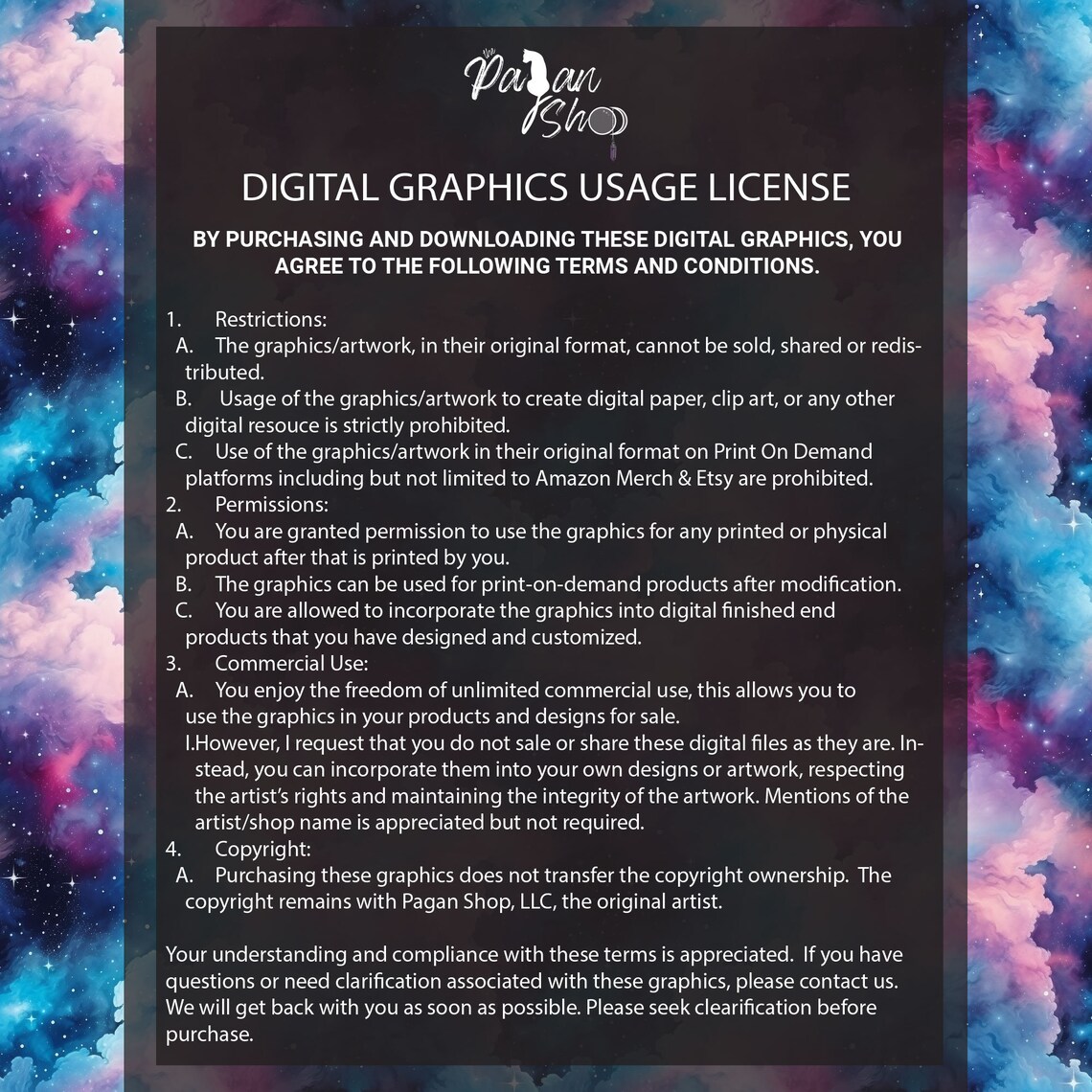 Fantasy Galaxy Seamless Pattern Watercolor Includes PAT File Scrapbook ...