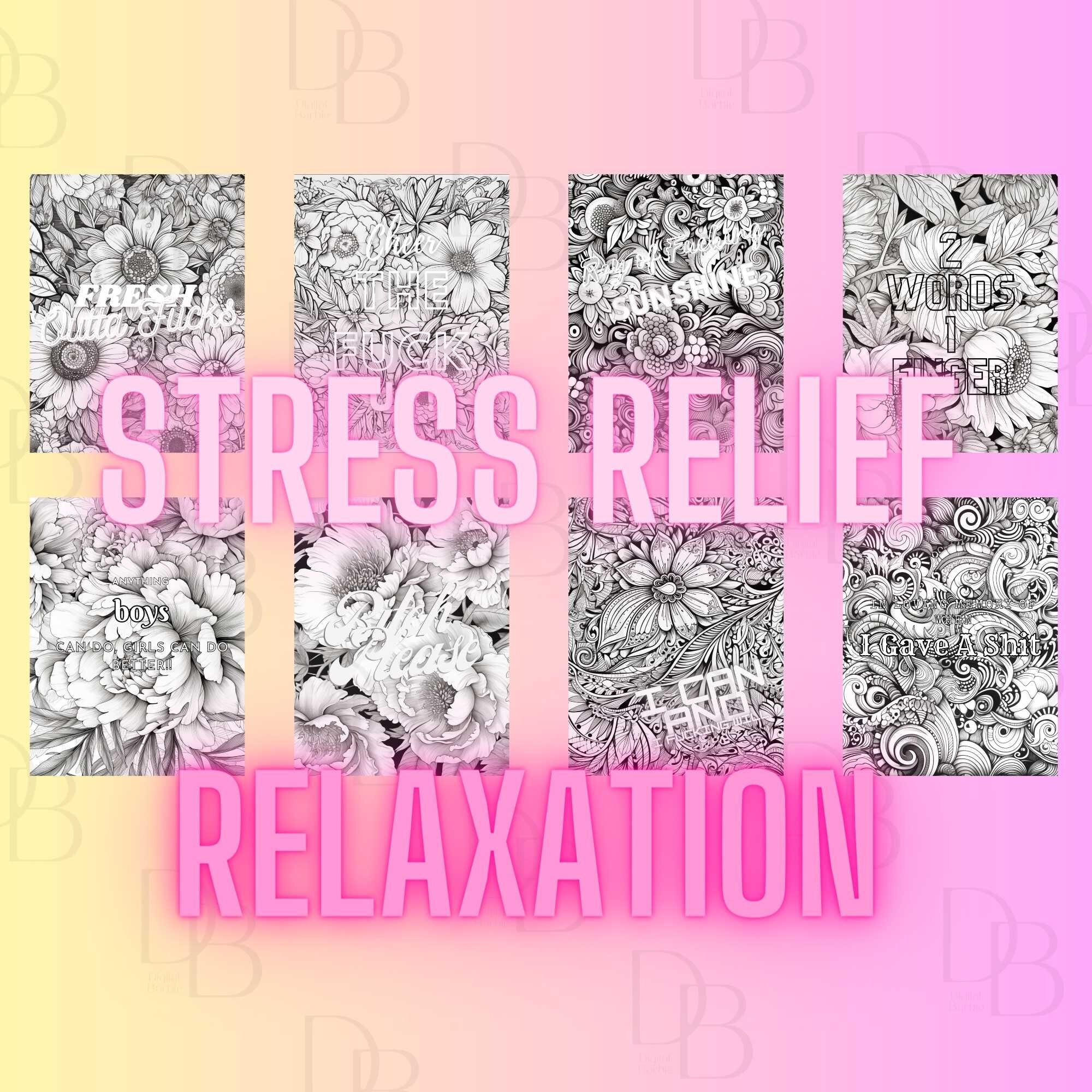 12 Adult Coloring Curse Word Digital Printable Coloring , Relaxation ...