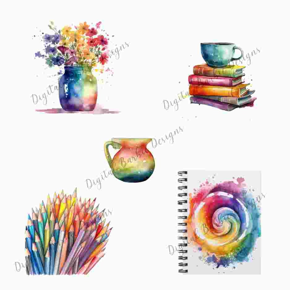 Clip Art Bundle,bookworm,rainbow,png , Book Lover, Reading,library ...