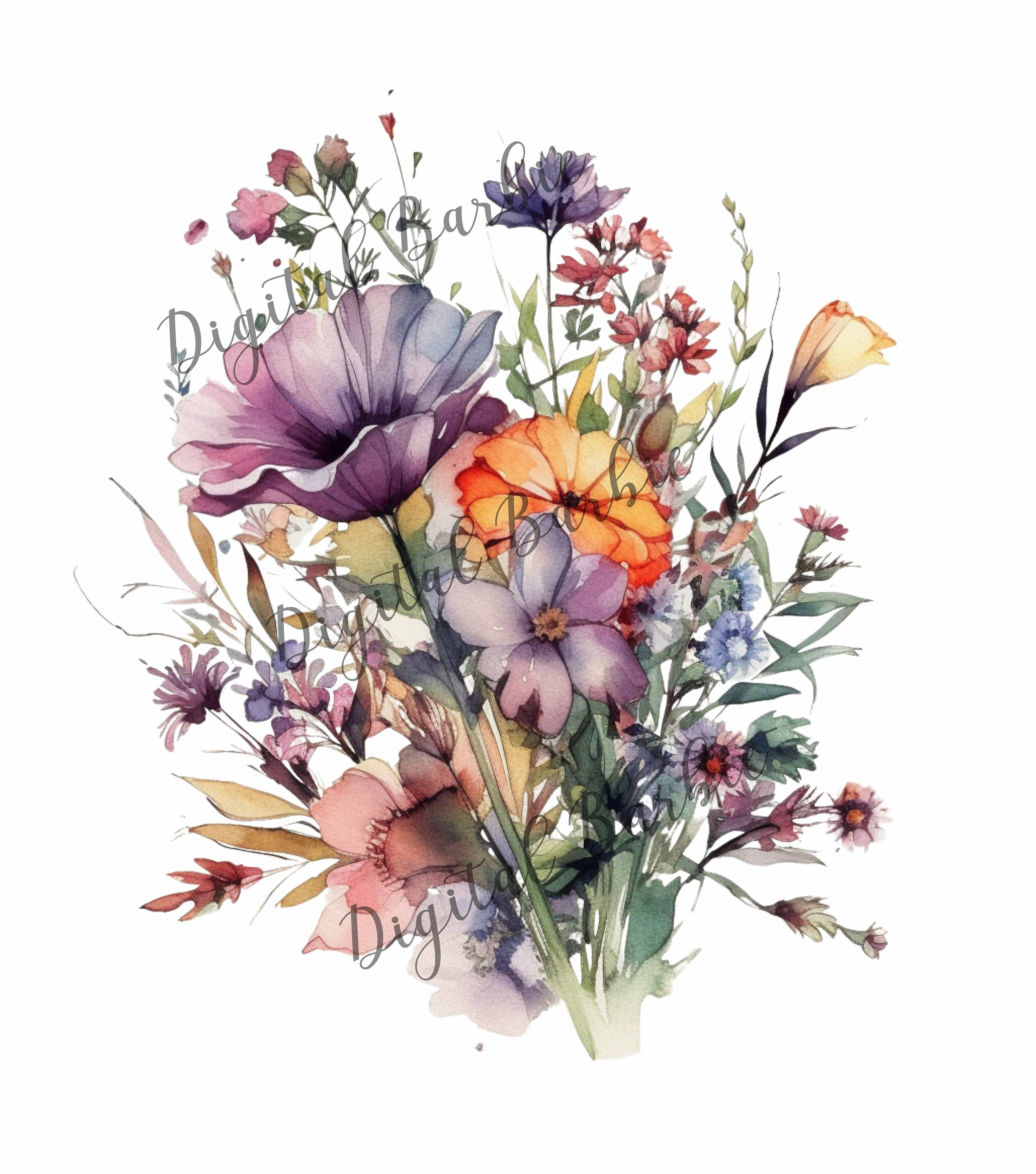 Watercolor Wildflower PNG Bundle - Etsy