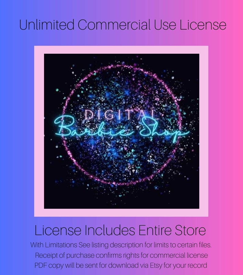 Unlimited Commercial Use License ONLY - Etsy