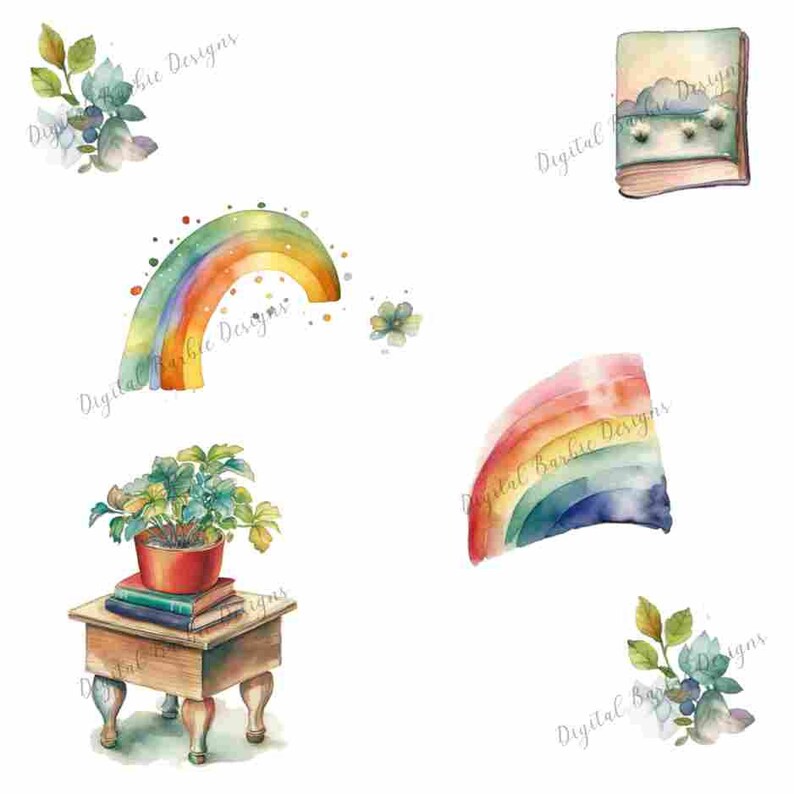 Clip Art Bundle,bookworm,rainbow,png , Book Lover, Reading,library ...