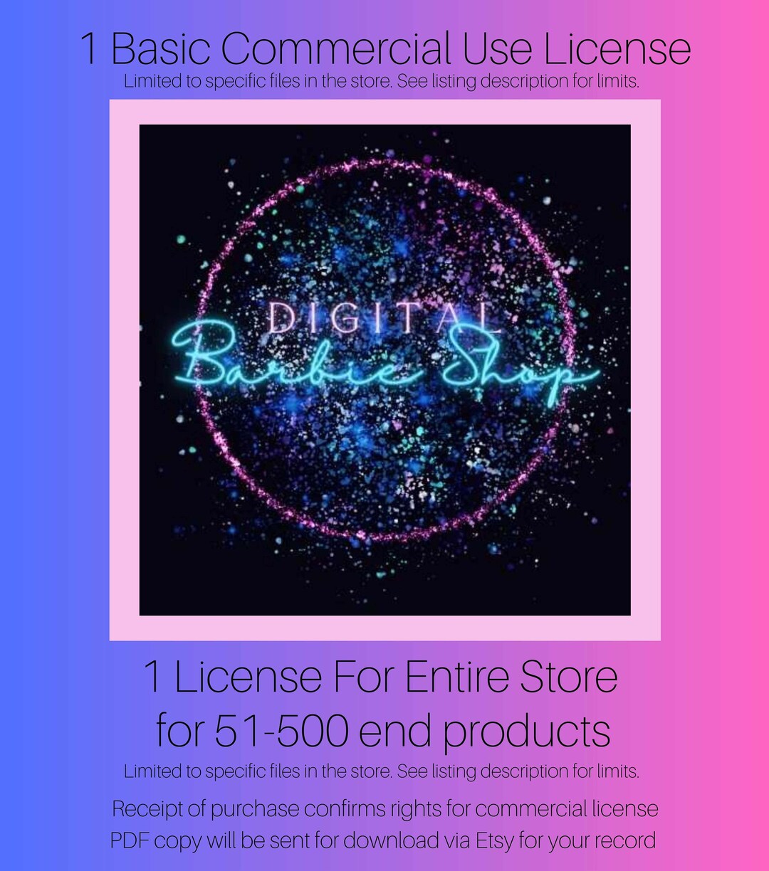 Basic Commercial Use License ONLY - Etsy