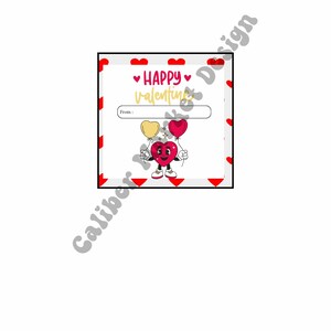 Retro-inspired Valentine's Day Printable Cards for Kids Classroom ...