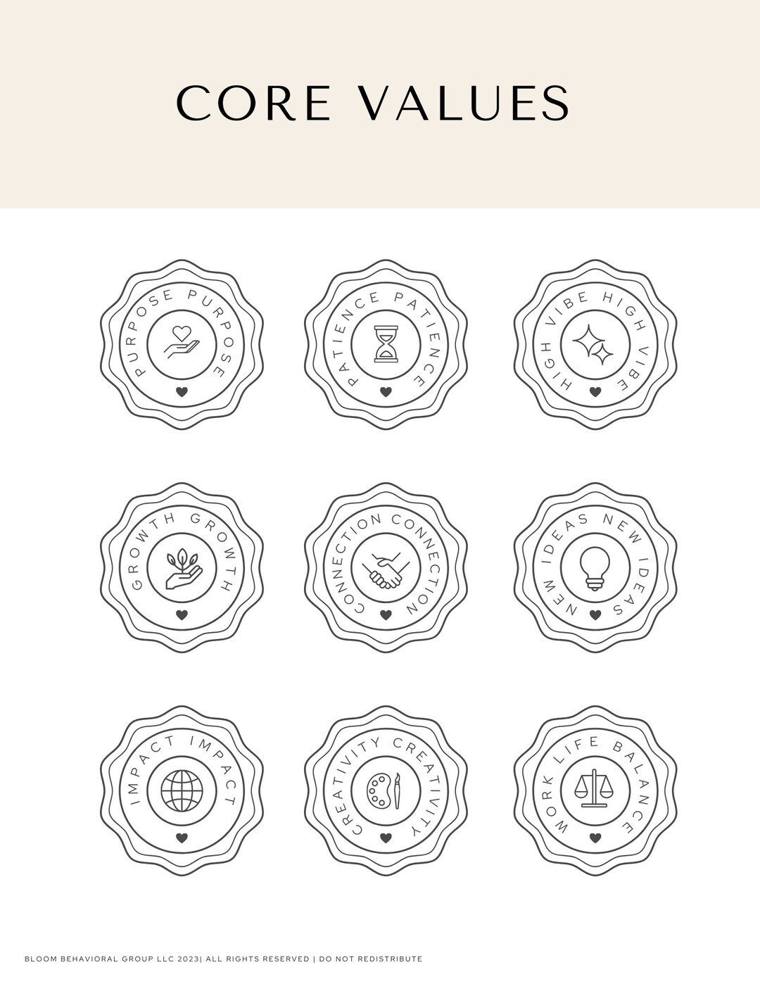 Core Values Workbook Self Help and Exploration - Etsy Australia
