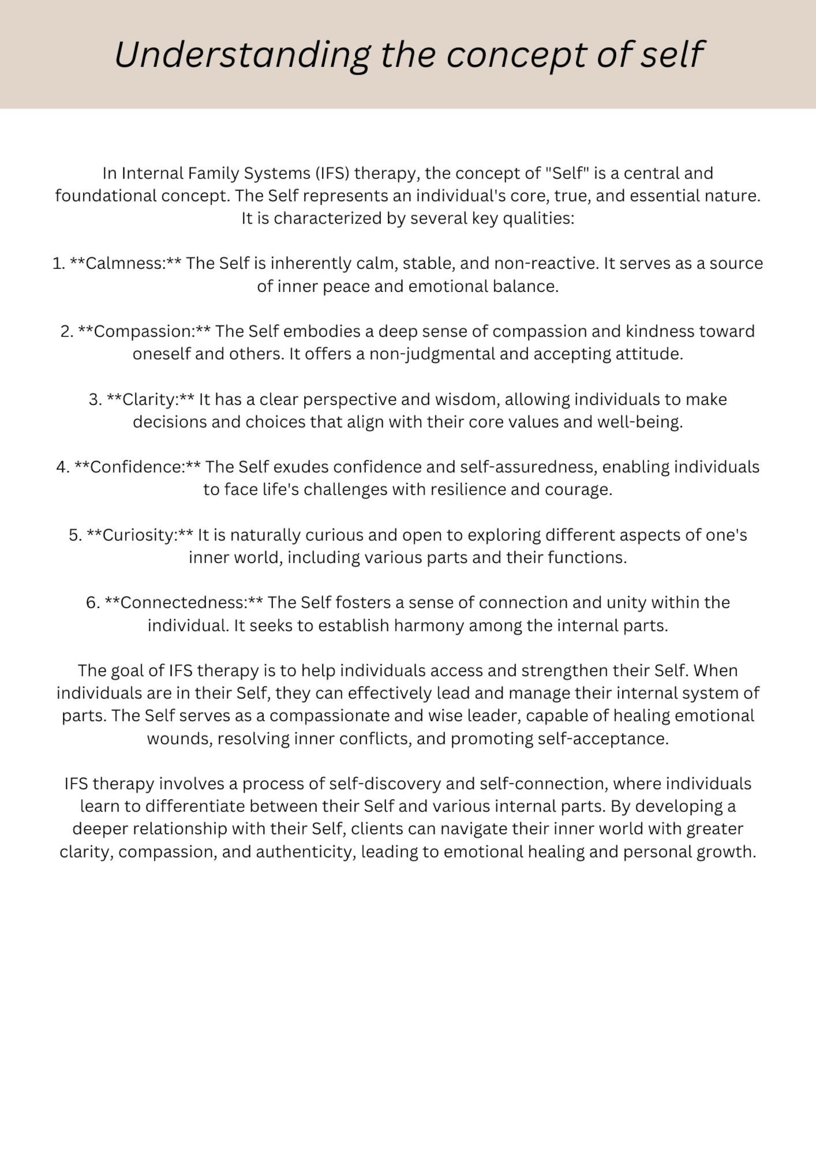 Internal Family Systems Workbook - Etsy