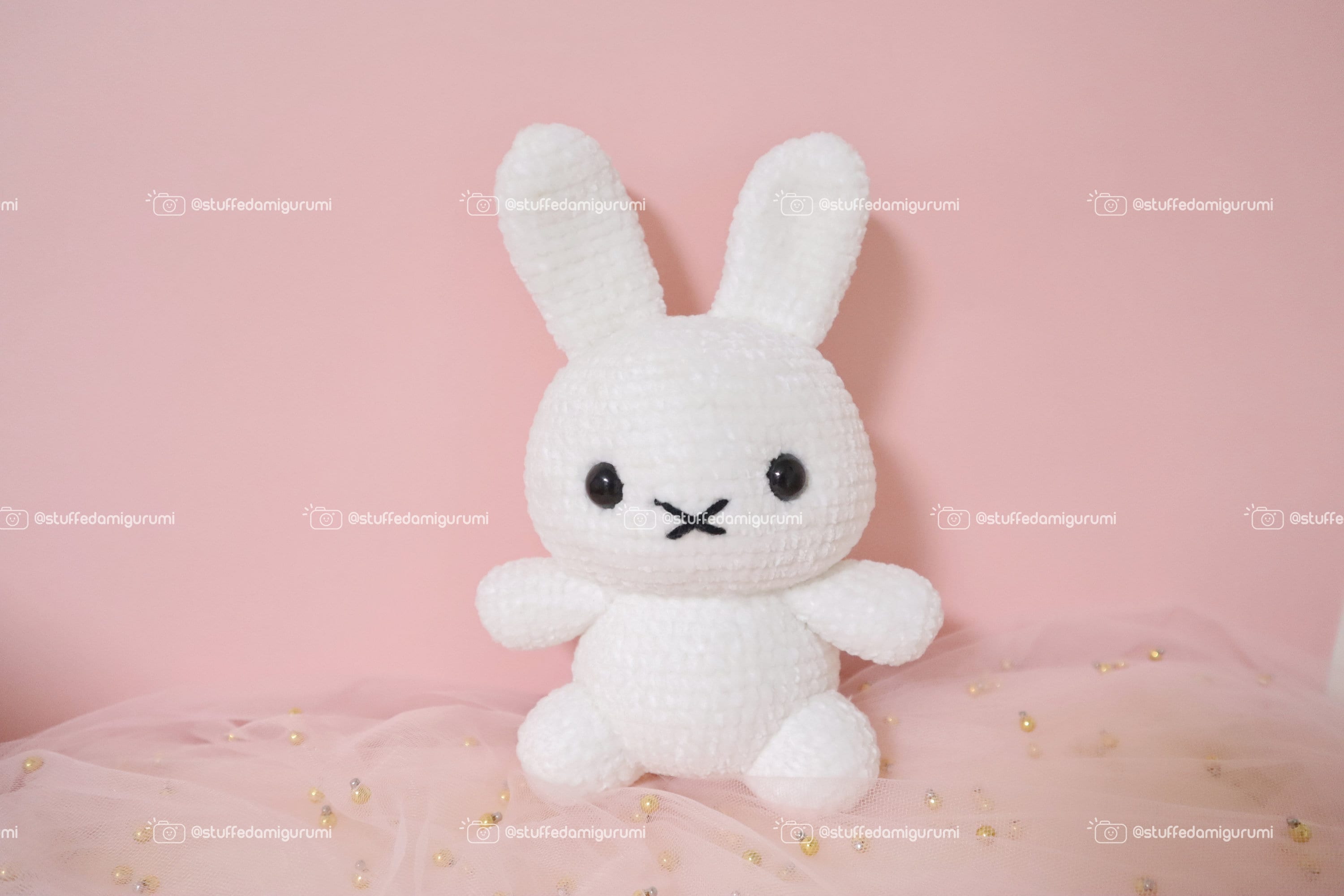White Chubby Bunny Crochet Pattern, Amigurumi Pattern, Crochet Bunny ...